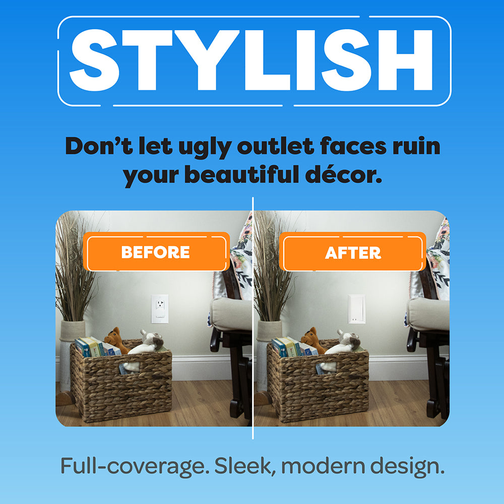 Duplex Standard - 6 Pack Sliding and Locking Outlet Cover (White ...