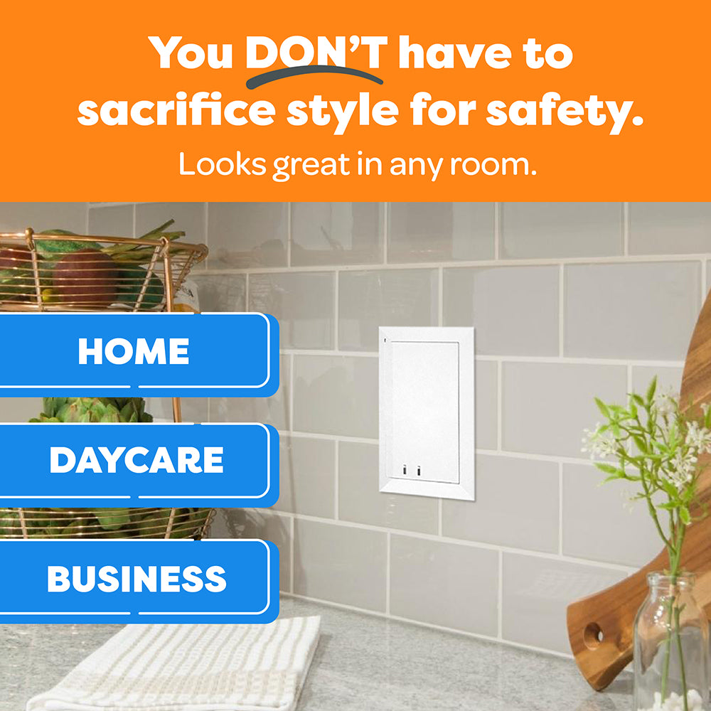 Duplex Standard - 6 Pack Sliding and Locking Outlet Cover (White ...